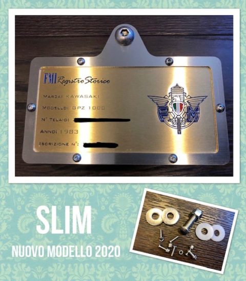 PORTA TARGA FMI + KIT VITI ATTACCO UNIVERSALE INOX - Cose Così Crema